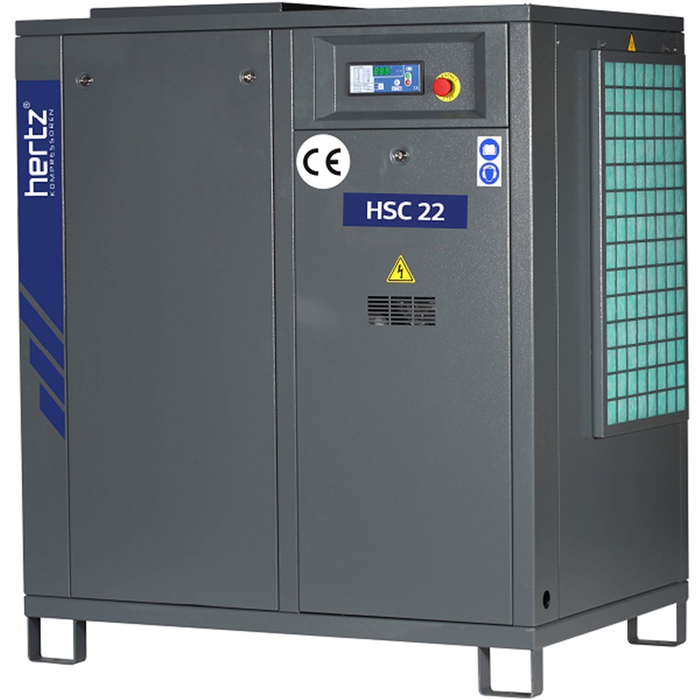 22kW Hertz Rotary Screw Air Compressor - 134cfm